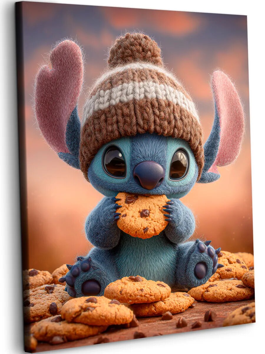 Стич с печенькой Картина по номерам 40х50 см