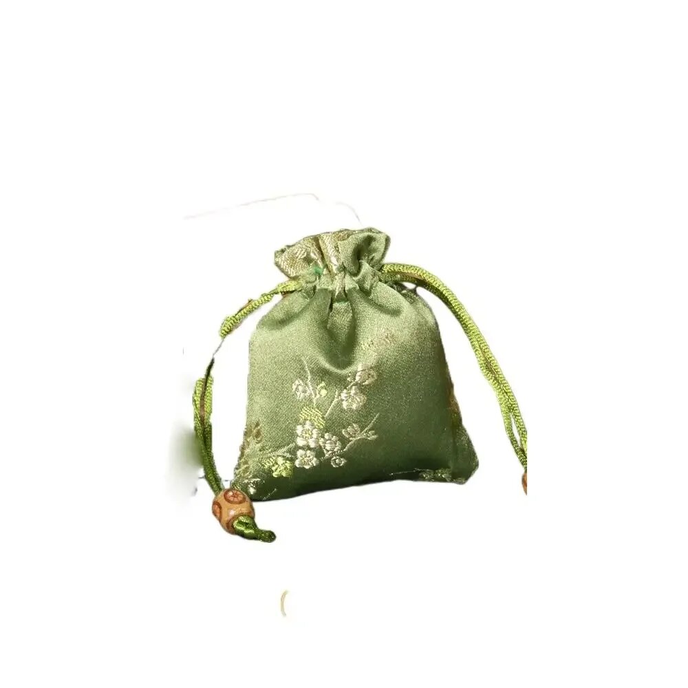 Зеленая подарочная сумочка с вышивкой, Green-S