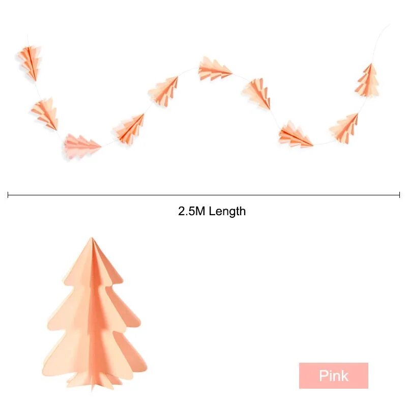 Мини Рождественская елка из картона Оранжевый, Light Pink B