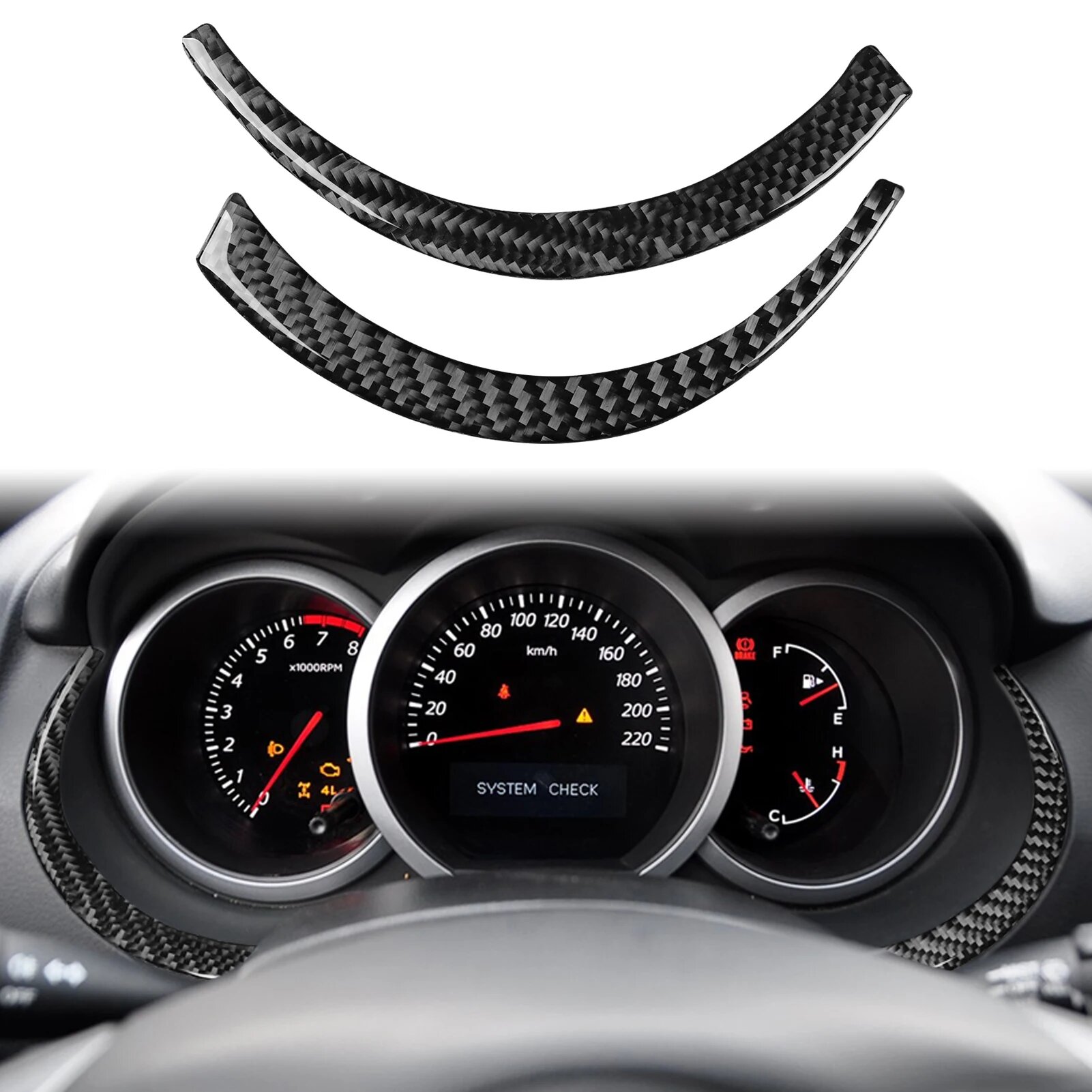 Декоративные накладки на приборную панель из углеволокна для Suzuki Grand Vitara 2006-2013, Color Name: Speedometer