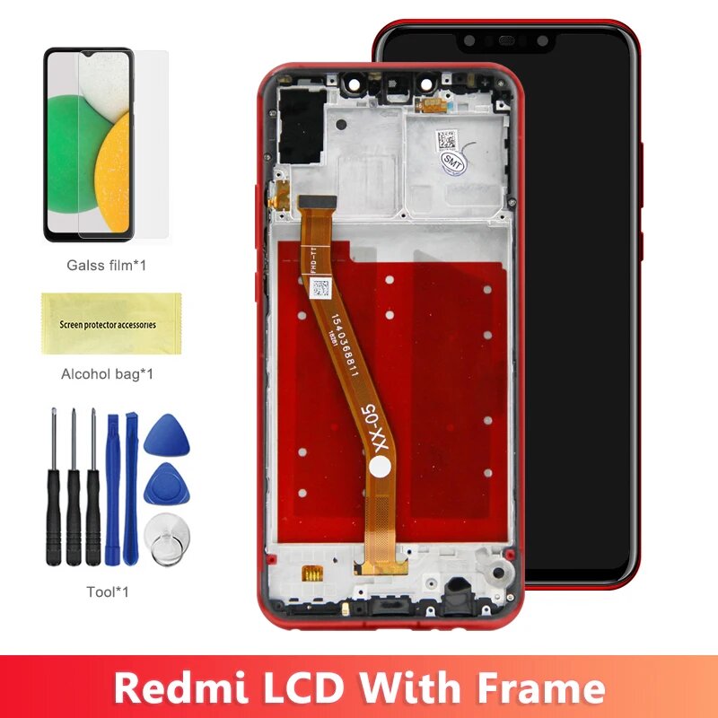 Экран Nova 3 с рамкой для Huawei nova 3 PAR-LX1M PAR-LX9, ЖК-дисплей, сменный Red With Frame