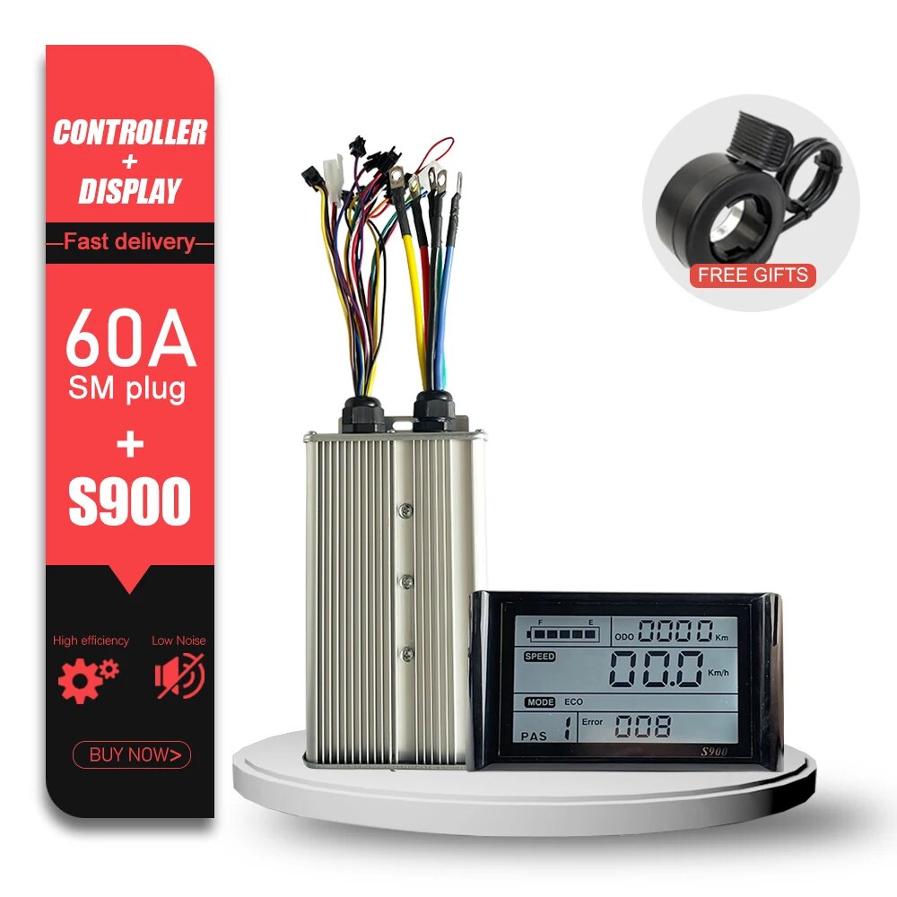 LITTLE TT Двухрежимный контроллер для электровелосипеда 60A 48V-72V серебристый