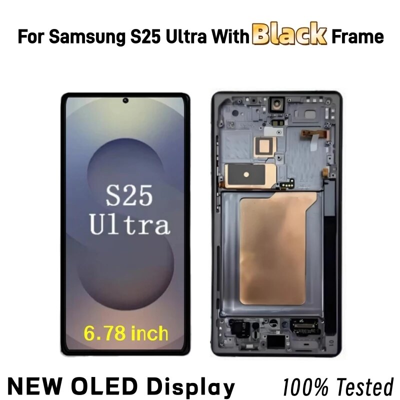 OLED ЖК-дисплей для Samsung Galaxy S25 Ultra 5g S938B S938E S938W S938U ЖК-дисплей с рамкой, замена дигитайзера сенсорного экрана