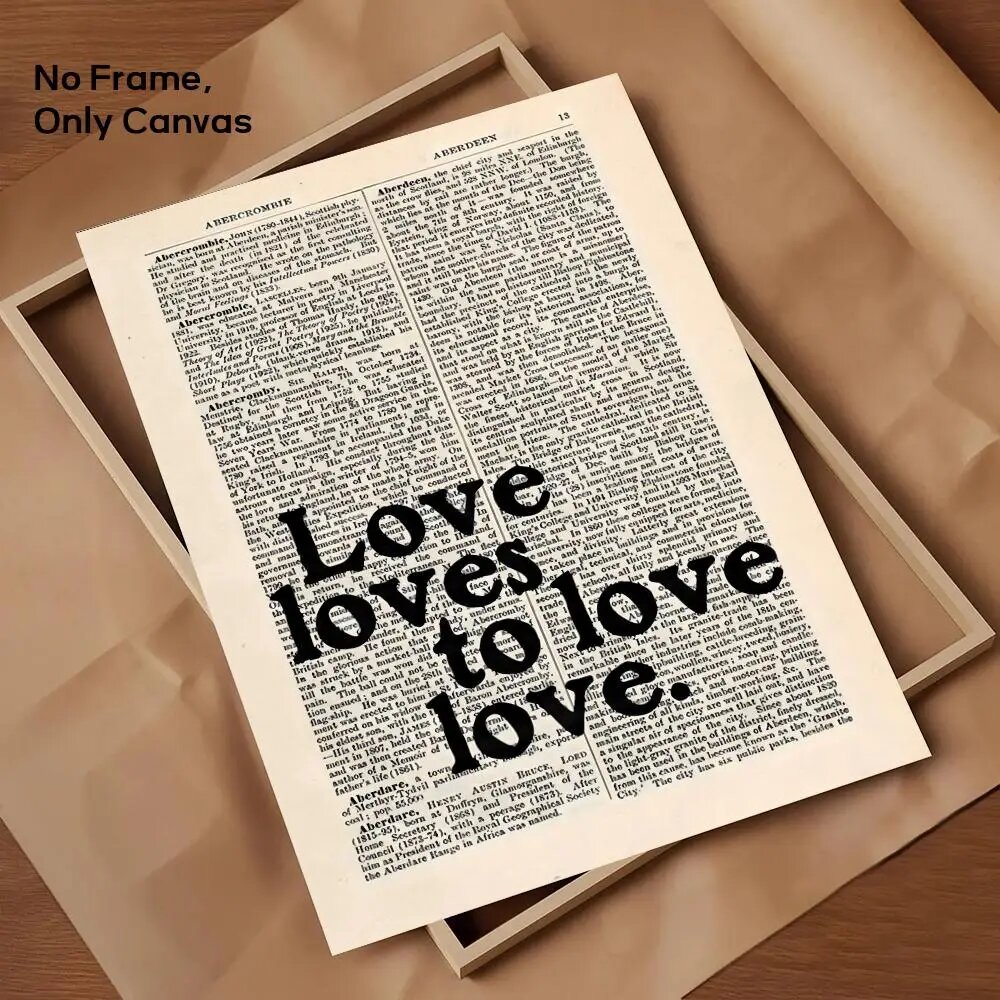 Мотивационная картина на холсте "Love loves to love love" 15x20см, Black9