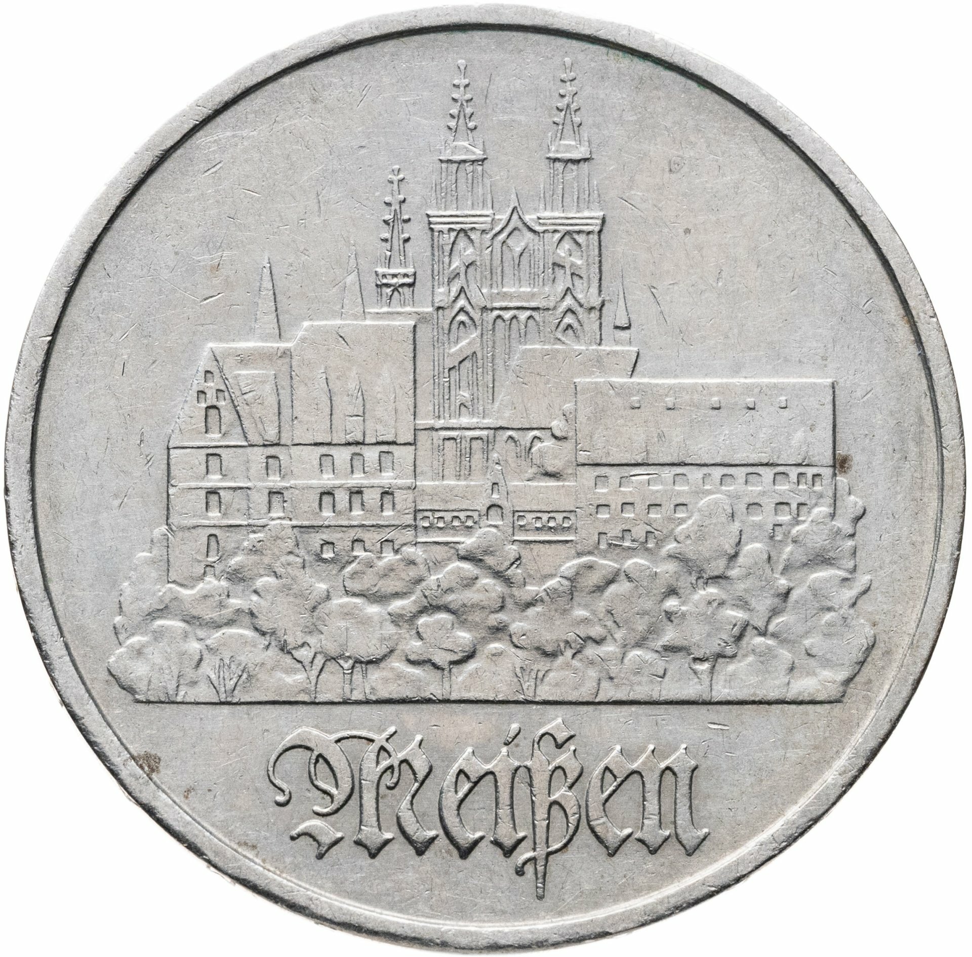 Германия ГДР 5 марок 1972 "Город Мейсен", МНЦ медь-никель-цинк, в сохранности XF