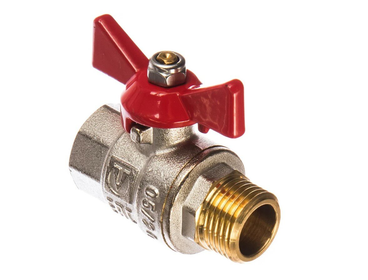 Кран шаровый VALTEC Base VT.218. N муфтовый (ВР/НР), латунь, для бытовой техники 1 шт. 6.8 см Ду 15 (1/2")