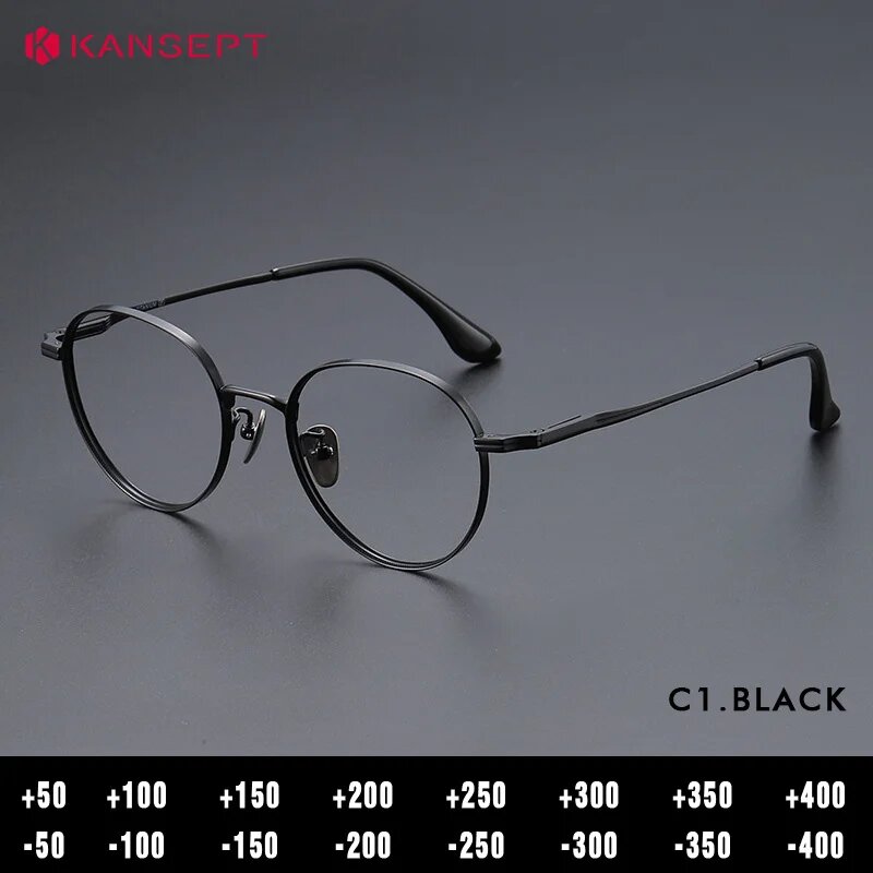KANSEPT очки для близорукости из титана CT-266 BLACK, Черный, PRESCRIPTION CUSTOM