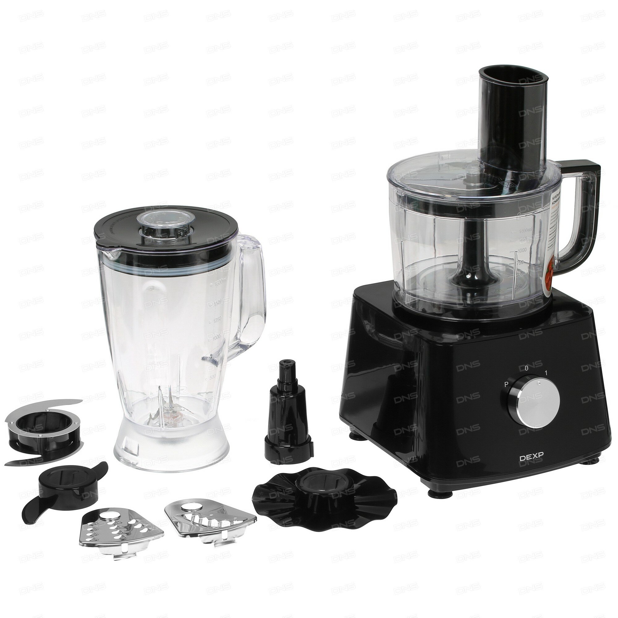Кухонный комбайн DEXP FPC-800T, с блендером, пластик, 800 Вт