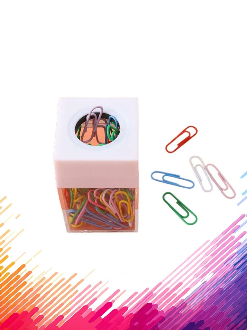 Магнитный держатель для скрепок, Белый