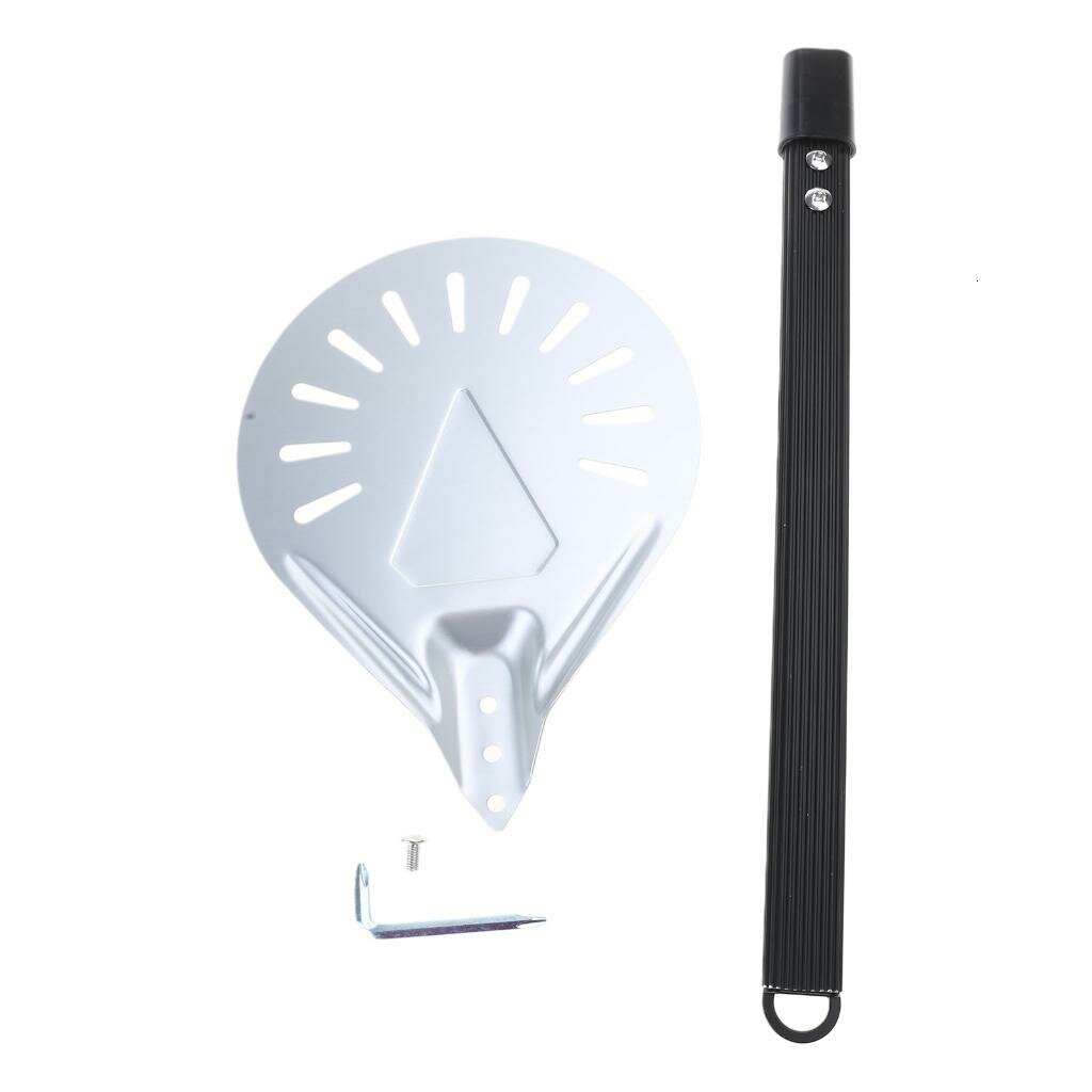 Круглая перфорированная лопатка для пиццы, серебро - Восемь дюймов