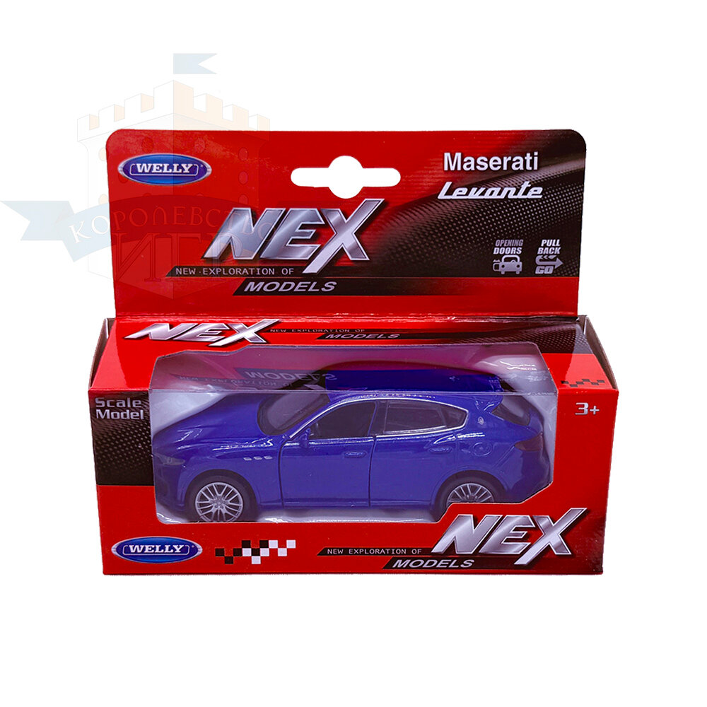 Машинка Welly Maserati Levante, синий, 1:38, арт.43739W-B, коллекционная