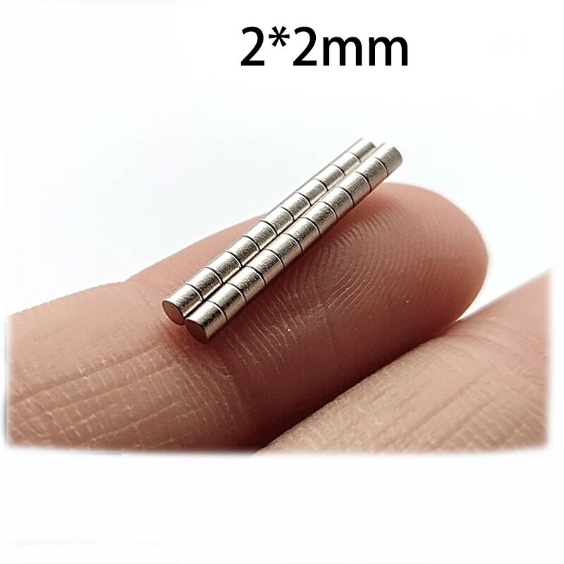 Магниты неодимовые 2x2 мм, серебряные, 50 шт.