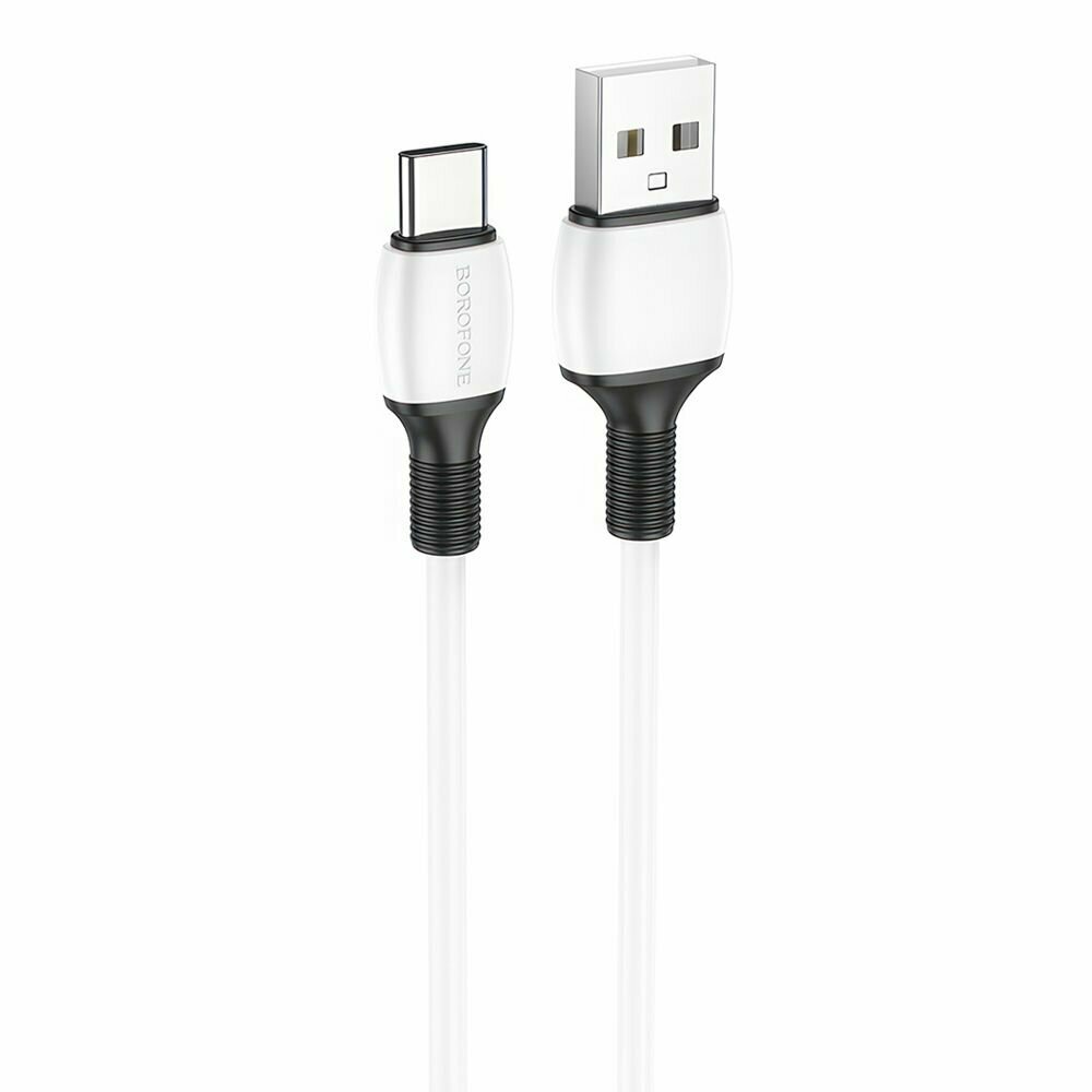 Кабель USB - Type-C Borofone BX84 Rise,1.0м, 2.4A, цвет: белый