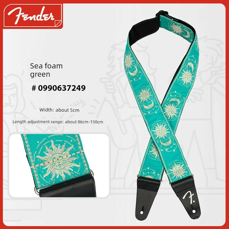 Сумка для гитары Fender Vintage Sun and Moon Design для электрической акустической бас-гитары - Зеленый, Канадское