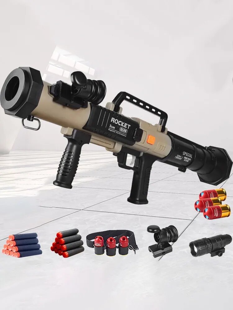 Базука игрушечная для детей, мягкие пули EVA, набор с аксессуарами, размер в ассортименте