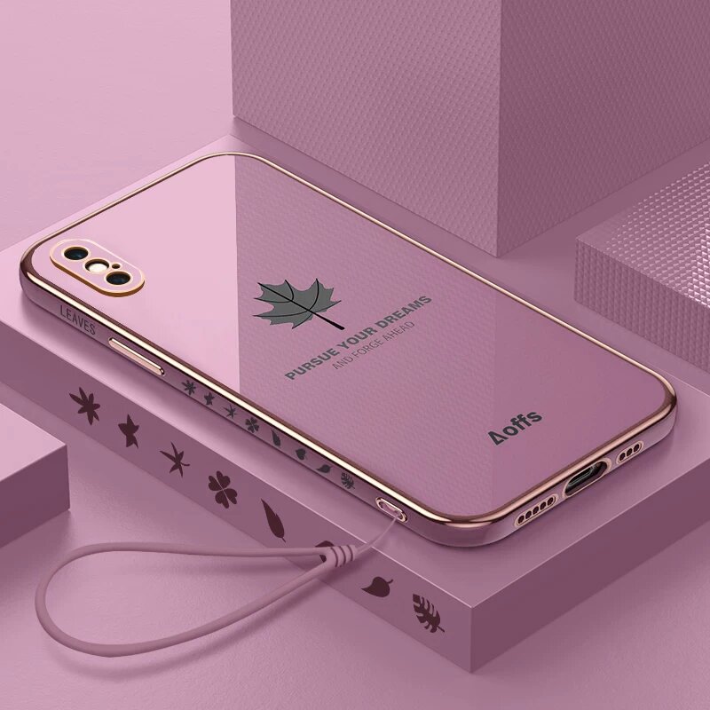 Премиум чехол для iPhone X из силикона с полным экраном защитной пленки и совпадающим шнуром в цвете лавандового