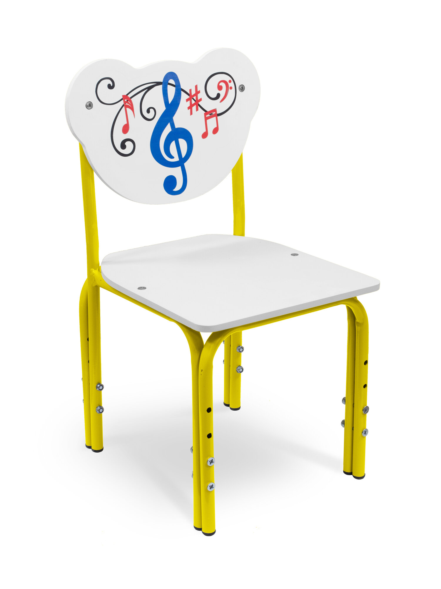 Стульчик детский растущий Нотка белые на желтом