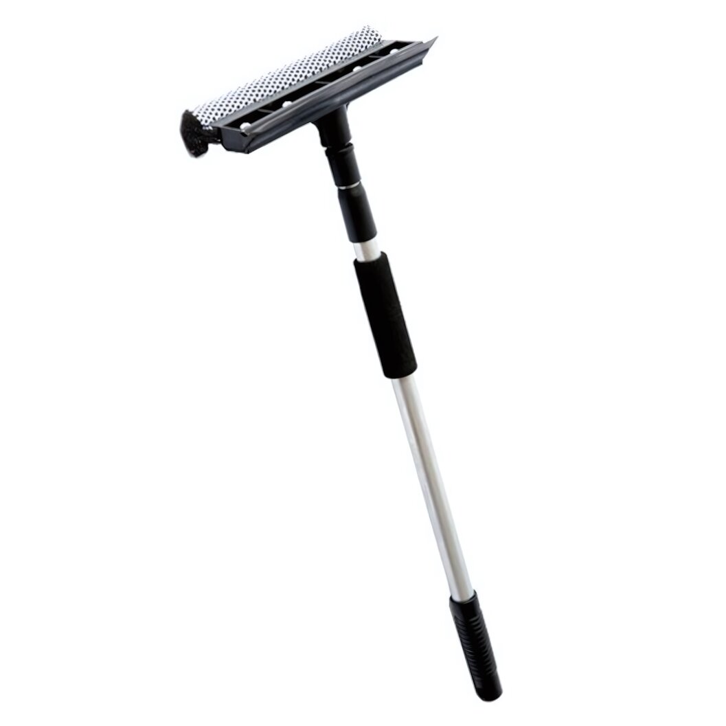 Окномойка телескопическая с губкой и водосгоном, ручка 90 см, насадка 20 см