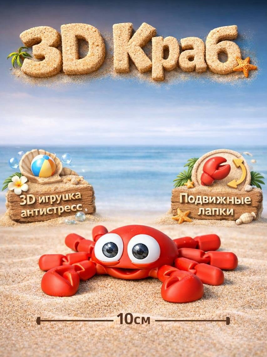 3D игрушка антистресс Краб