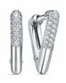 Серьги двусторонние BERGER, серебро, 925 проба, родирование, фианит