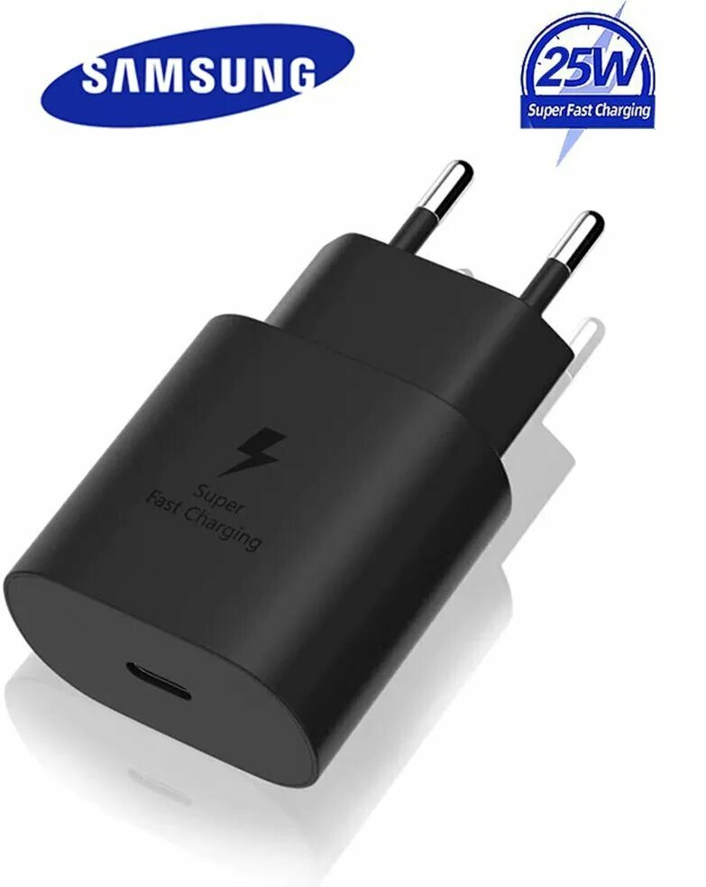 Блок питания Samsung 25W Power Adapter USB-C/ Сетевой адаптер Самсунг 25вт ЮЗБ тайп -с, черный, модель EP-T2510