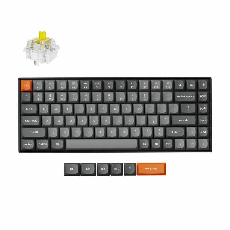 Беспроводная механическая клавиатура QMK Keychron K2 Max, 84 клавиши, White Led подсветка, Hot-swap, Keychron Banana Switch