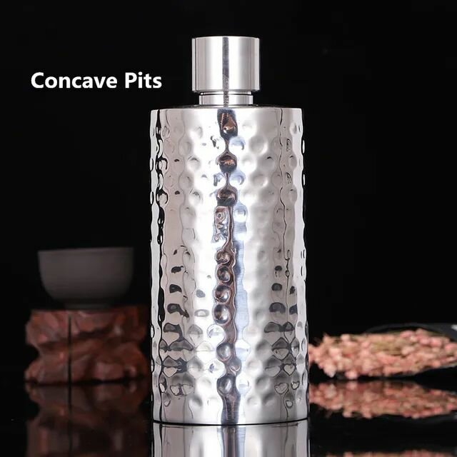 Фляга для виски 500 мл, нержавеющая сталь, модель Concave Pits