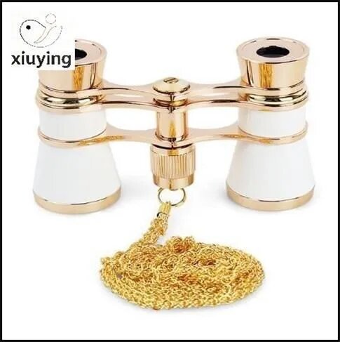 Бинокль театральный xiuying БТ 3x25, с цепочкой, белый, для театра