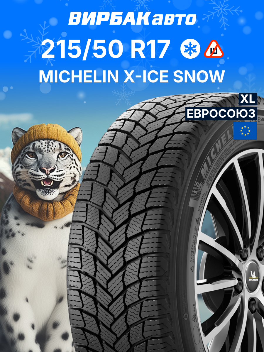 Зимние шины MICHELIN X-ICE SNOW 215/50 R17 95H XL, зимняя автомобильная резина