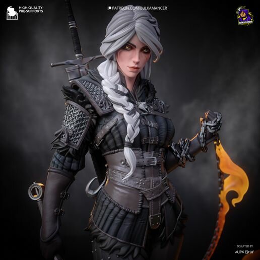 Сборная модель Ciri (Stylized) (The Witcher 4), 281мм, 1/8 для покраски