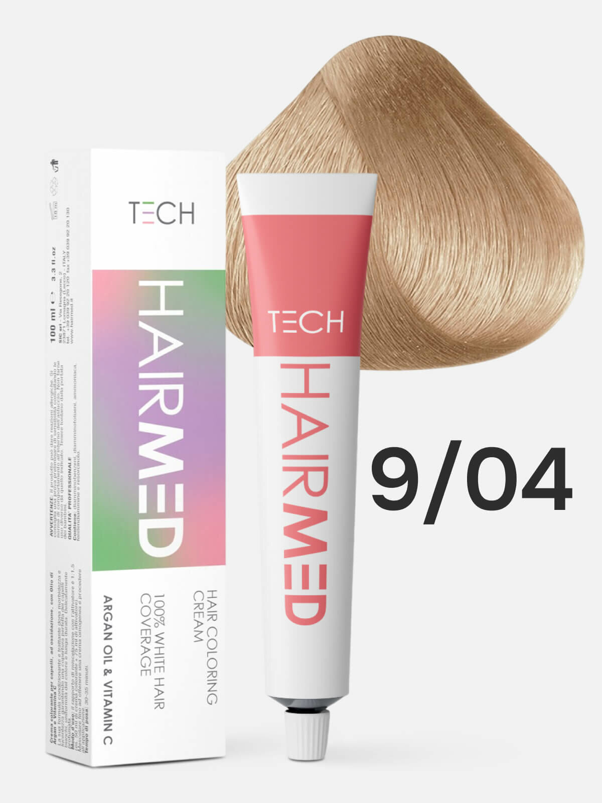Крем - краска для волос профессиональная Hairmed 9/04 Блонд Натурально-медный, 100 мл