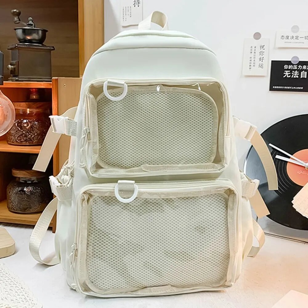 UncleS Женская белая школьная сумка Itabag с прозрачными карманами, 400 г — фото 1