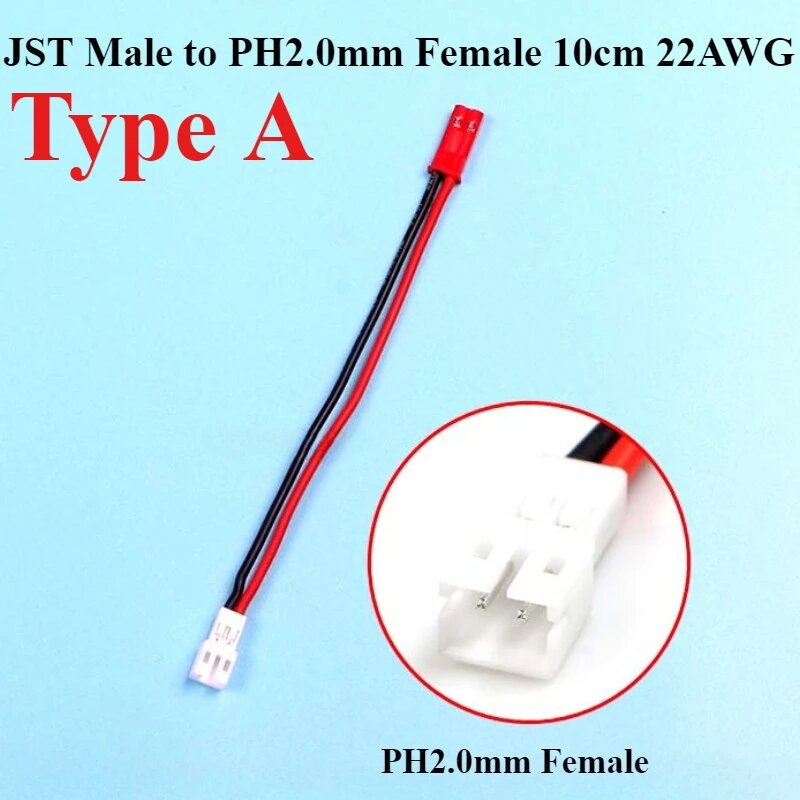 Кабель-адаптер JST to PH2.0mm для SCX24 1/24 RC 2 PCS, Type A
