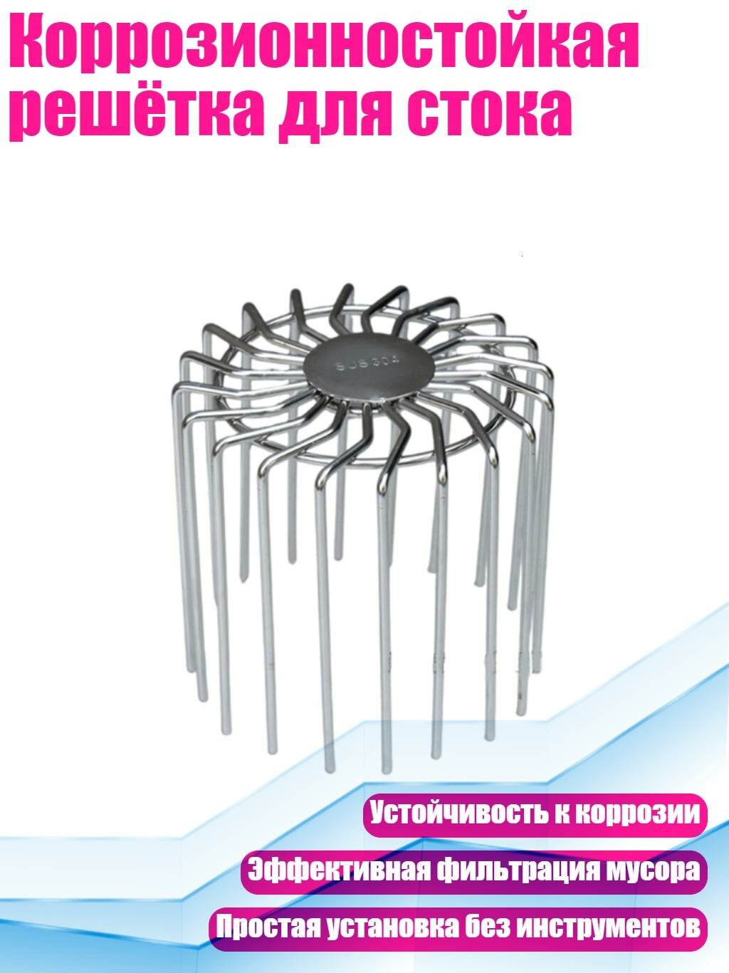 Коррозионностойкая решётка для стока, 110 трубок