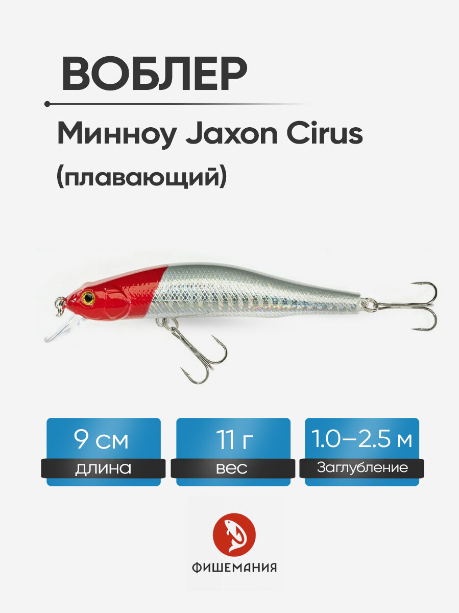 Воблер для рыбалки на щуку минноу Jaxon Cirus 9 см 11 гр плавающий #H