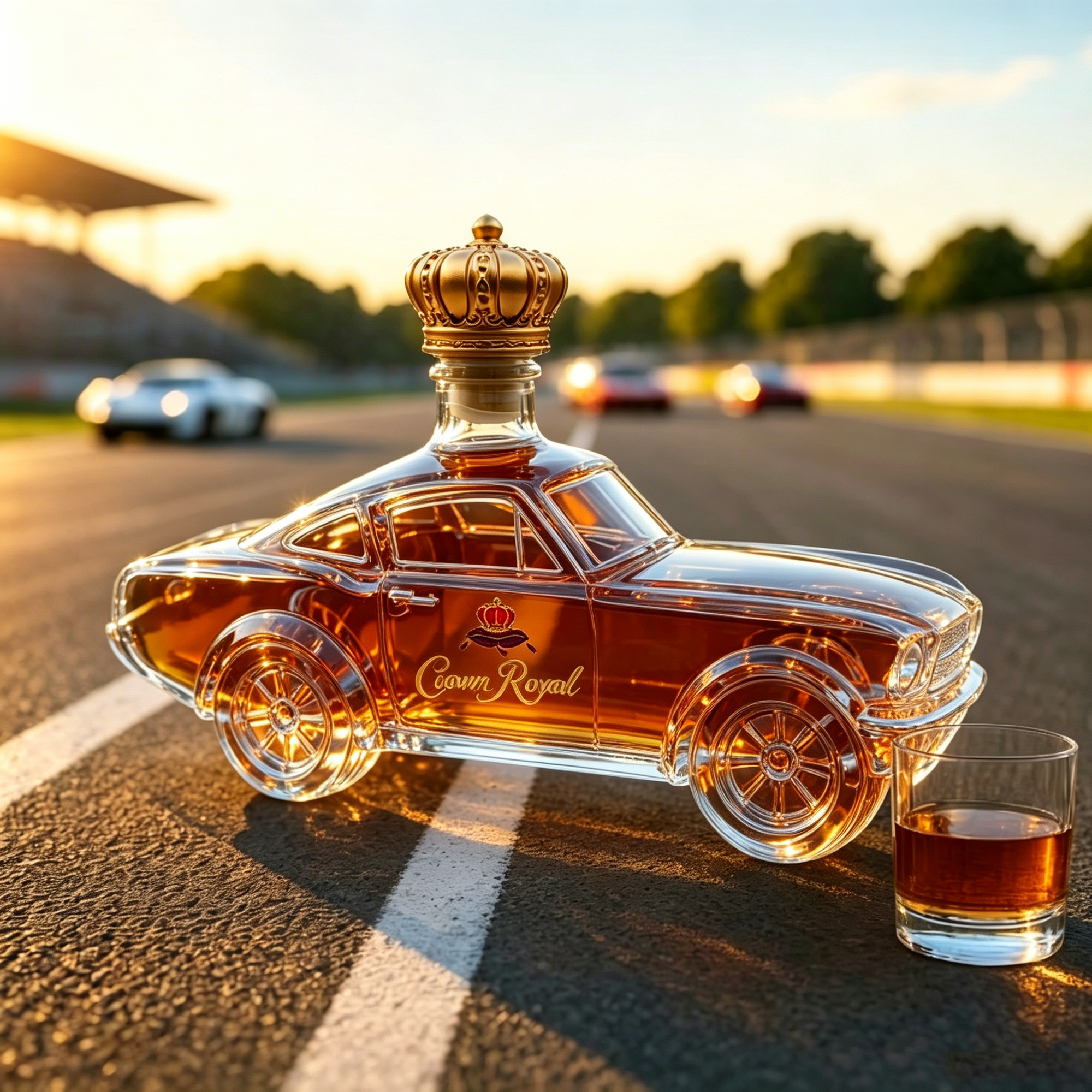 Crown Стеклянные бутылки из-под виски, винные бутылки в форме автомобиля
