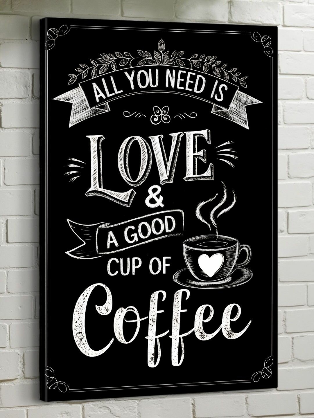 "All You Need Is Coffee" - картина на холсте, 80x50 см.