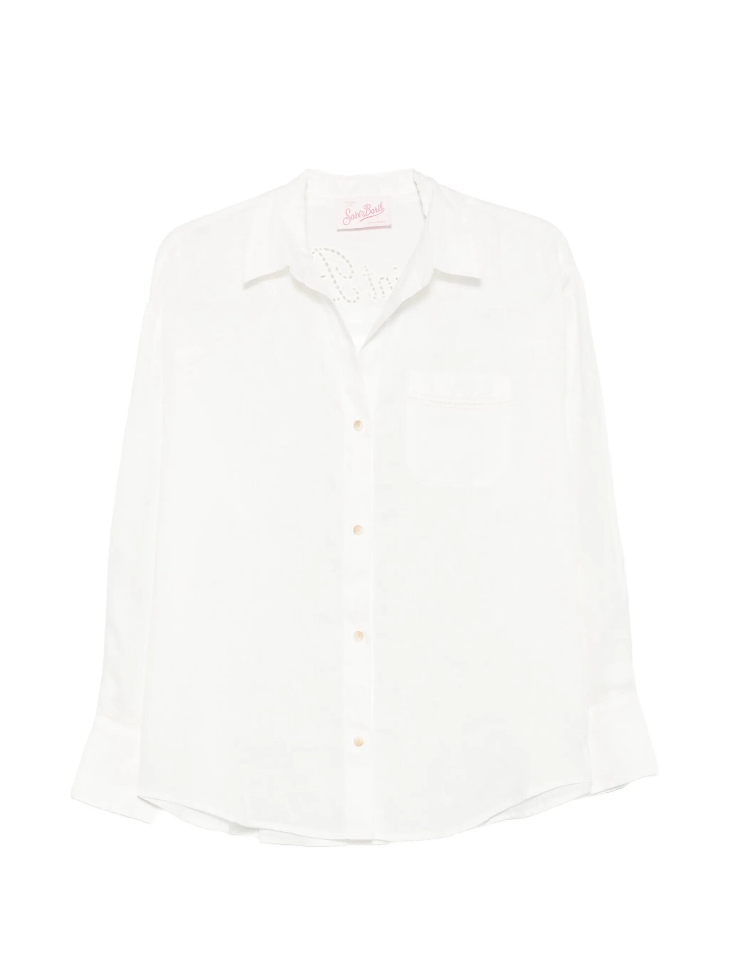 Рубашка MC2 Saint Barth Logo-embroidered button-up shirt