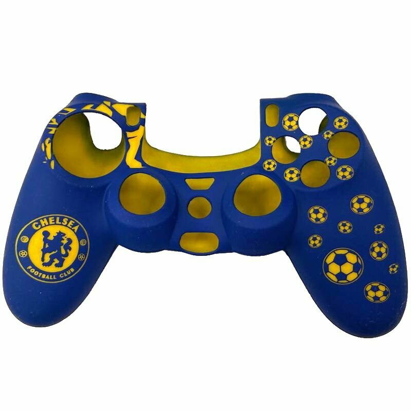 Силиконовый чехол для геймпада DualShock 4 (ФК Челси) (сине-желтый)