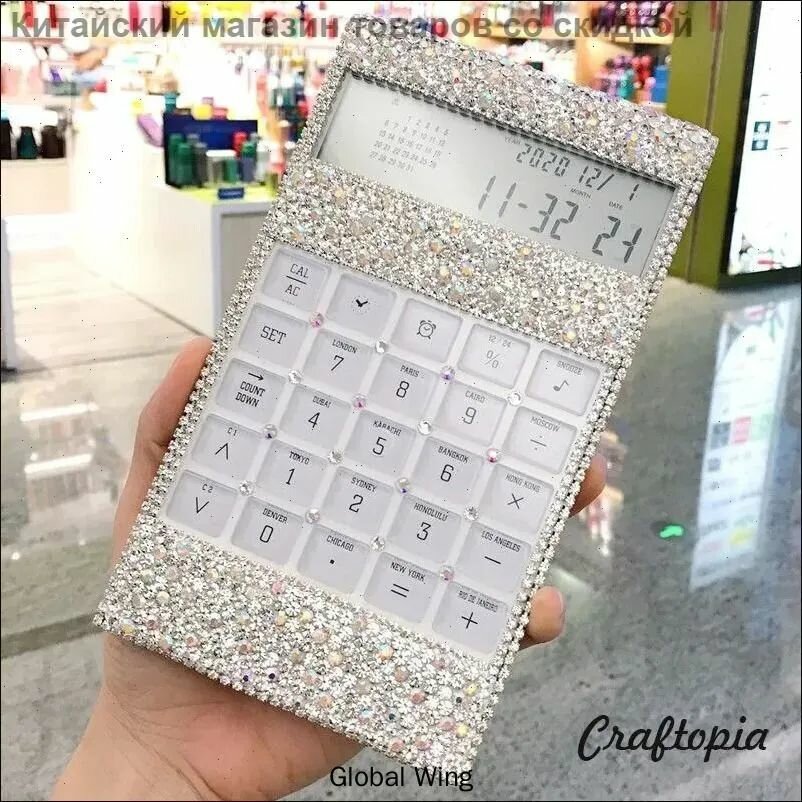 Калькулятор Со Стразами, Стандартный Настольный С ЖК-Дисплеем