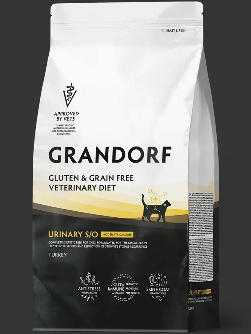 GRANDORF VETERINARY URINARY S/O MODERATE CALORIE сухой корм длч кошек 2кг