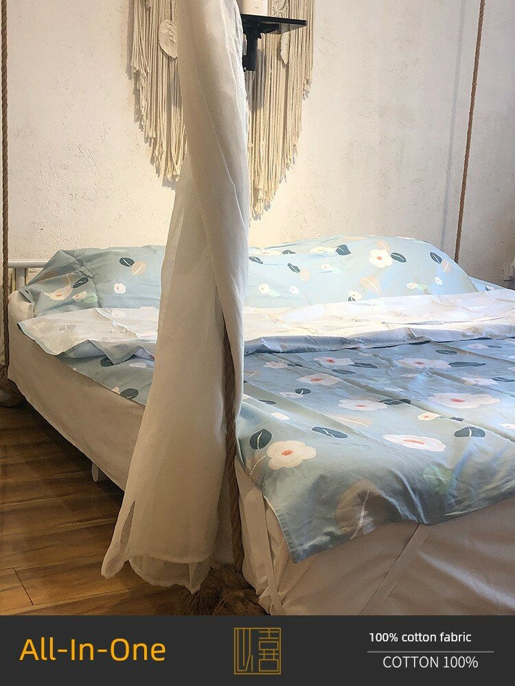 Спальный мешок для путешествий, однотипный, 120x225 см хлопок, анти-грязь для отеля с цветочным рисунком