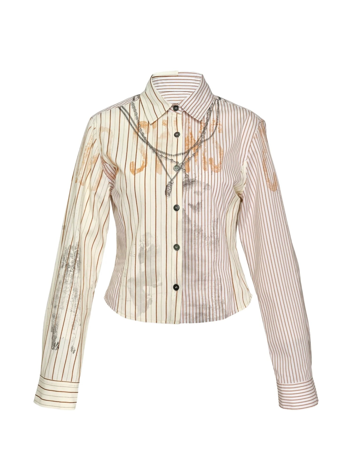 Рубашка Trompe-l'oeil chain-embellished shirt