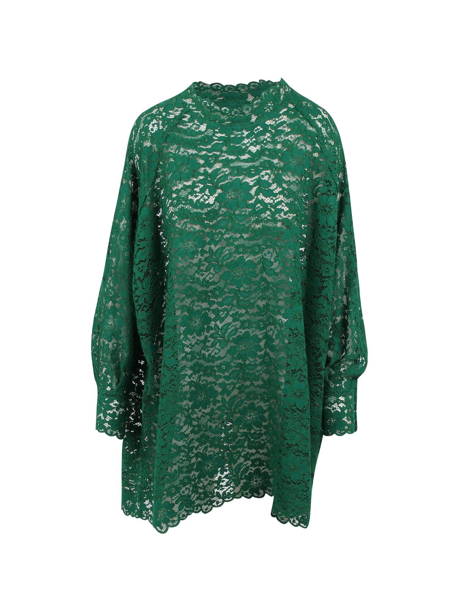 Платье Lace-embroidered scalloped-edge dress