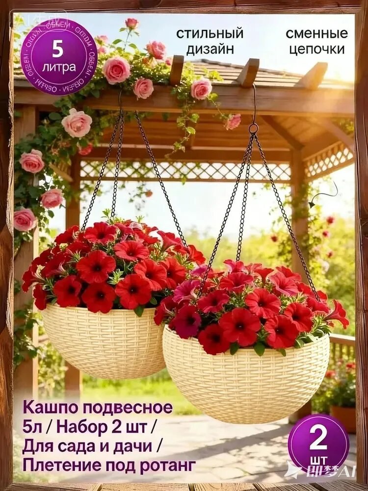 Кашпо 40 см, 2 шт, цвет желтый, бронза