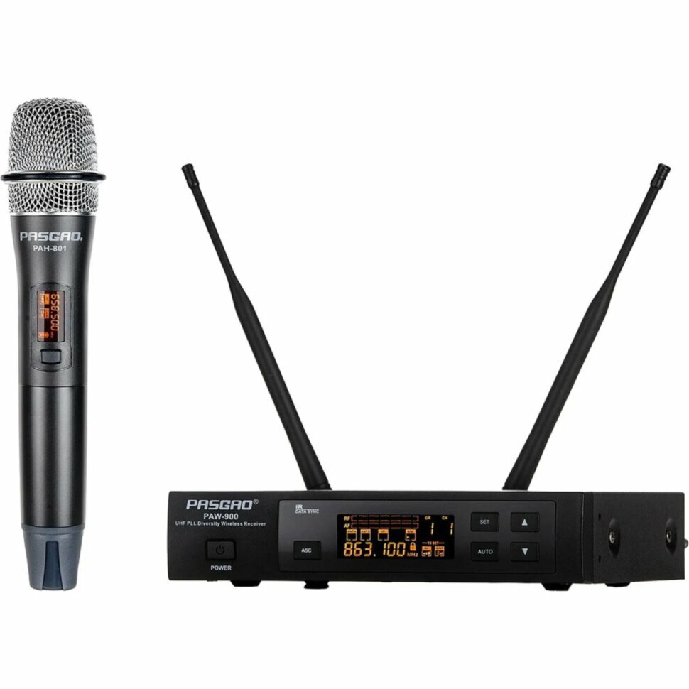Радиосистема Pasgao PAW-900/PAH-801, 1 канальная, 1 ручной мкф, , 2128959