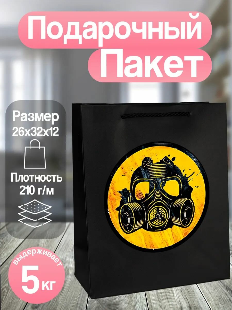 Пакет подарочный Метро 2033, упаковка для подарка, 26х31 см