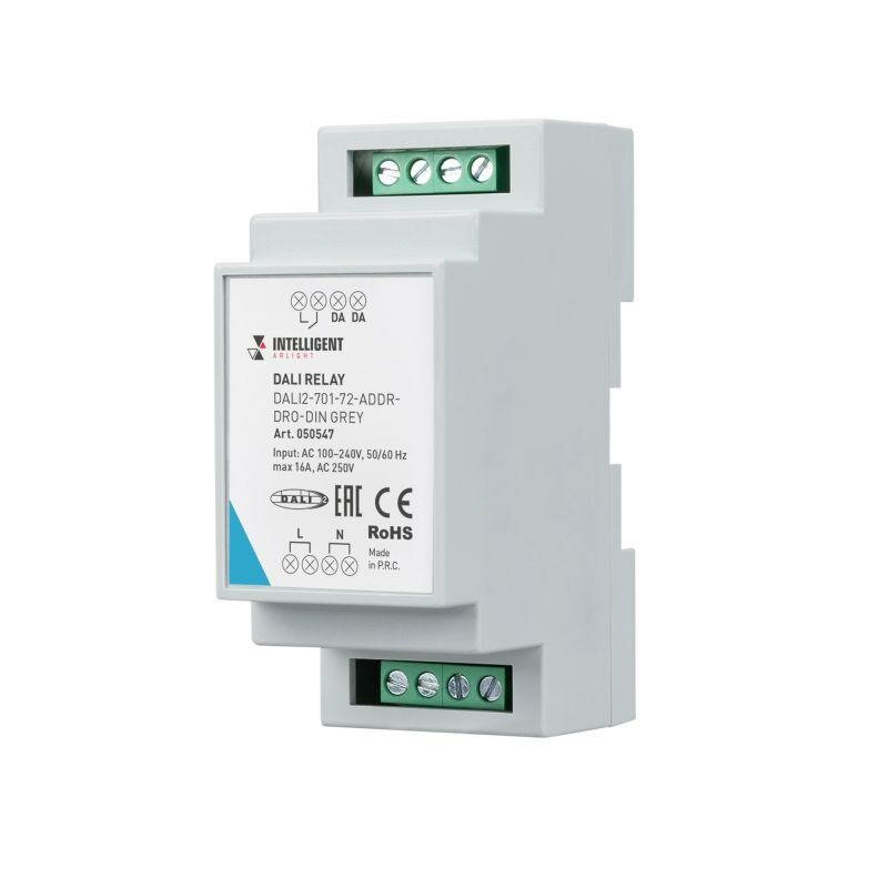 Модуль релейный DALI2-701-72-ADDR-DRO-DIN Grey (230В 1х16А) DIN-рейка INTELLIGENT Arlight 050547