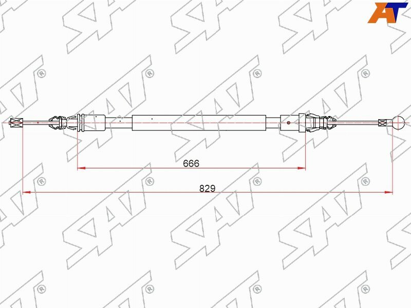 Трос ручного тормоза SAT ST-52-0145 PEUGEOT 3008 09-