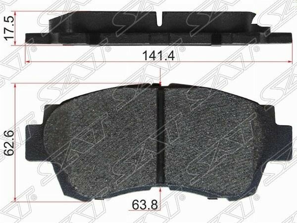 Колодки тормозные спереди SAT ST-04465-30080 Toyota Camry XV20 86-02 / Crown 91-07